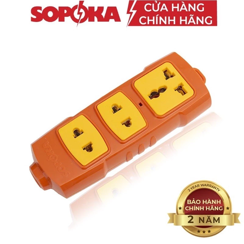 Ổ cắm 3 Lỗ lõi sứ chống cháy Sopoka P6000W siêu chịu tải